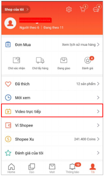 Hướng dẫn livestream trên Shopee